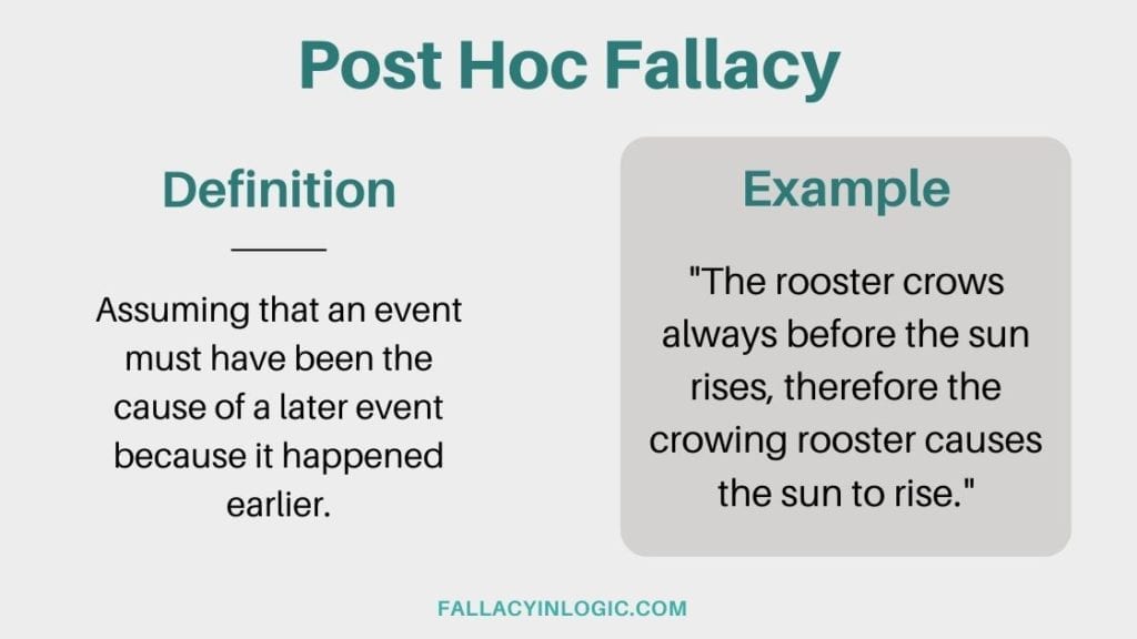 Post Hoc Fallacy Definition And Examples Fallacy In Logic