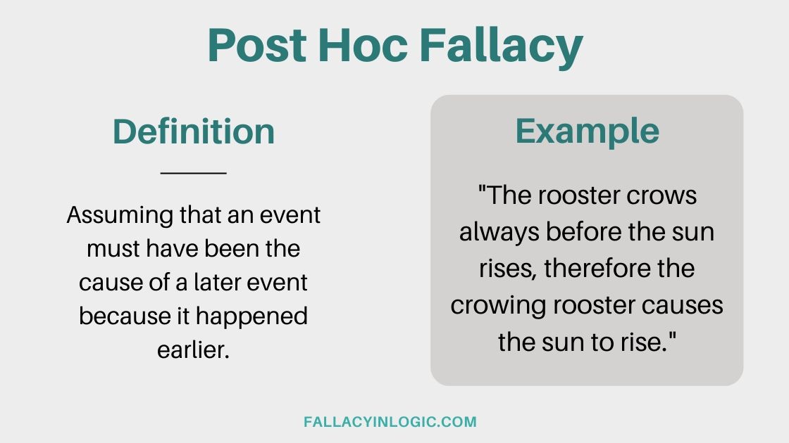 Post Hoc Fallacy Definition And Examples Fallacy In Logic